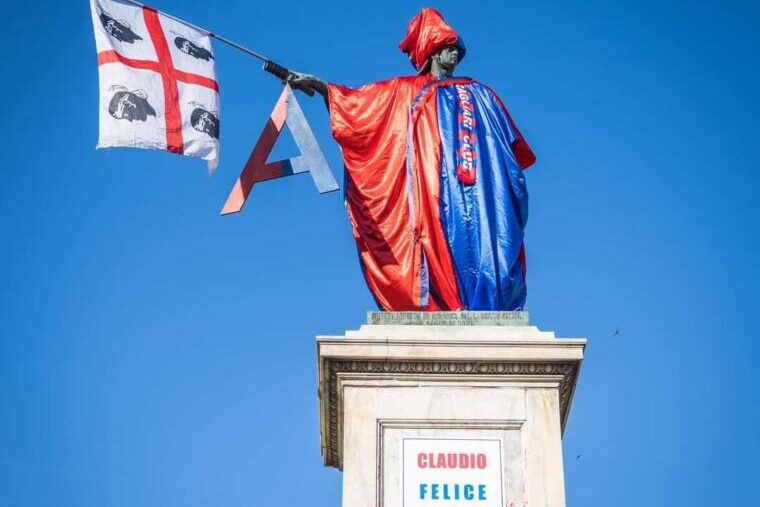 Cagliari, ecco Claudio Felice: l’omaggio per la promozione in Serie A